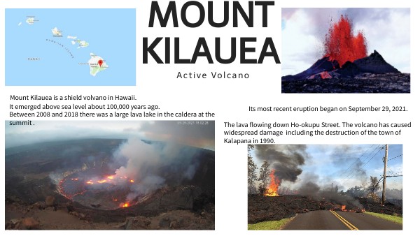 Active Volcano :Mount Kilauea