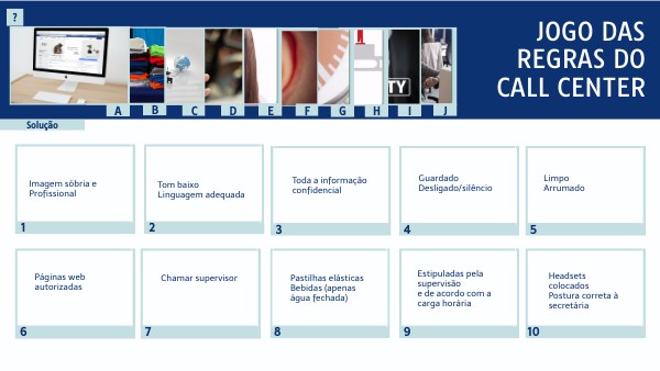 Jogo das Regras do Call Center | Genially