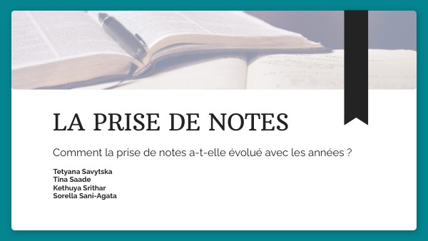 La prise de notes | Genially