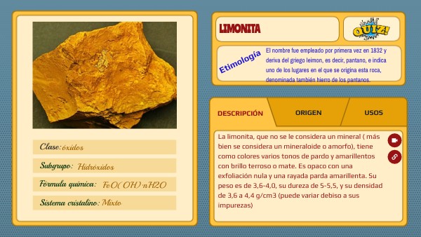 FICHA MINERAL (limonita) | Genially