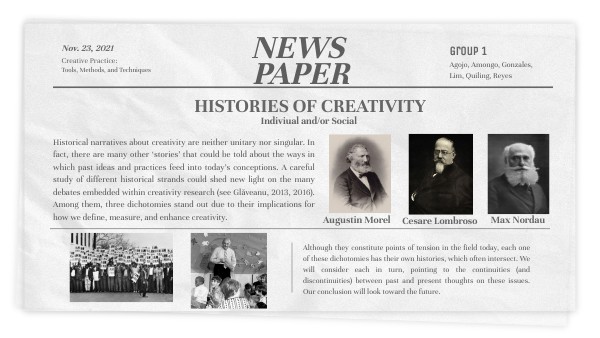 History of Creativity: Individual and/or Social | Genially