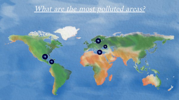 What are the most polluted areas?