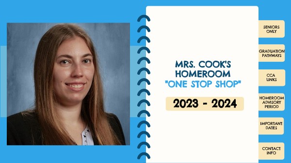 Mrs. Cook's CCA Homeroom "One Stop Shop" | Genially