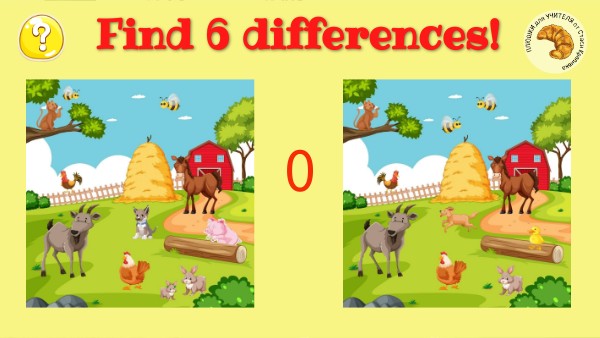 FARM ANIMALS FIND DIFFERENCES by Stasya Krapivka