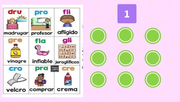 Lotería sílabas trabadas | Genially