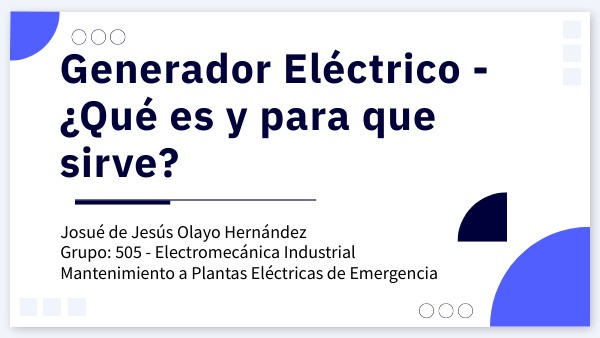 Generador Eléctrico | Genially