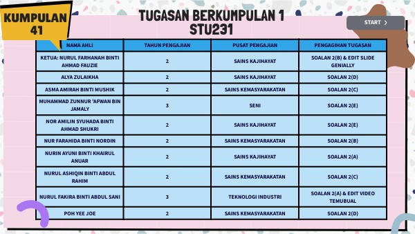 ASSIGNMENT 1 STU231 (GROUP 41)