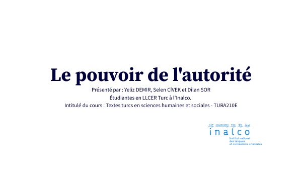 Le pouvoir de l'autorité