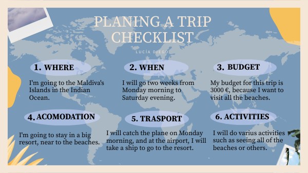 planing a trip checklist