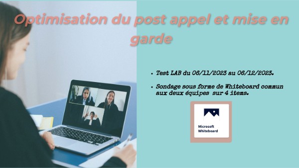 Bilan test post appel/meg