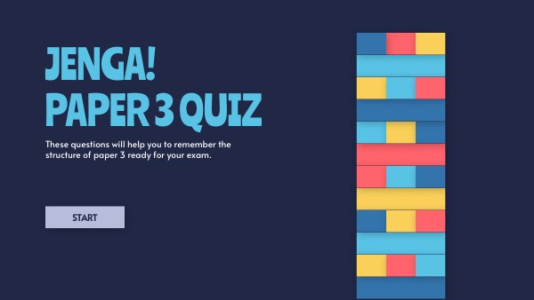 JENGA PAPER 3 QUIZ | Genially