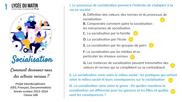 Socialisation - projet - 2023-2024 | Genially