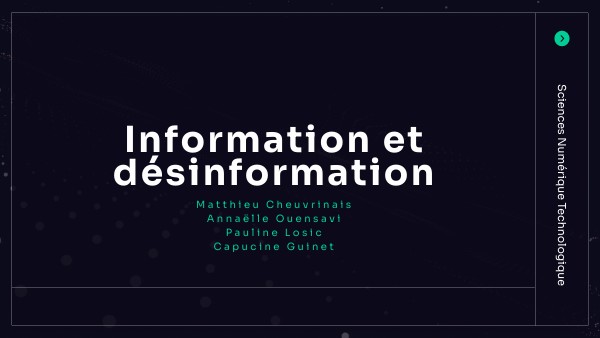 SNT desinformation information 2nde | Genially