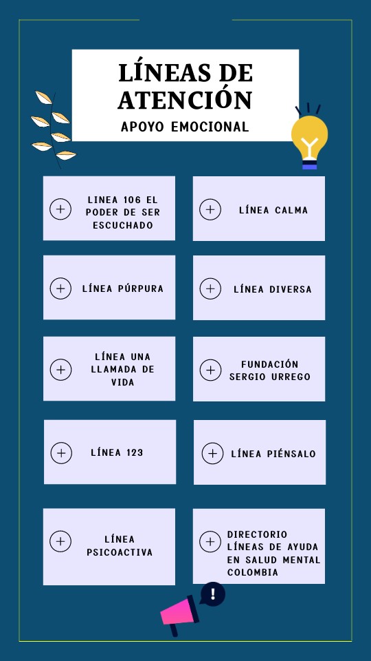 Líneas de atención y apoyo Emocional
