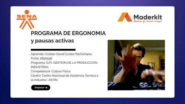 PROGRAMA DE ERGONOMIA | Genially