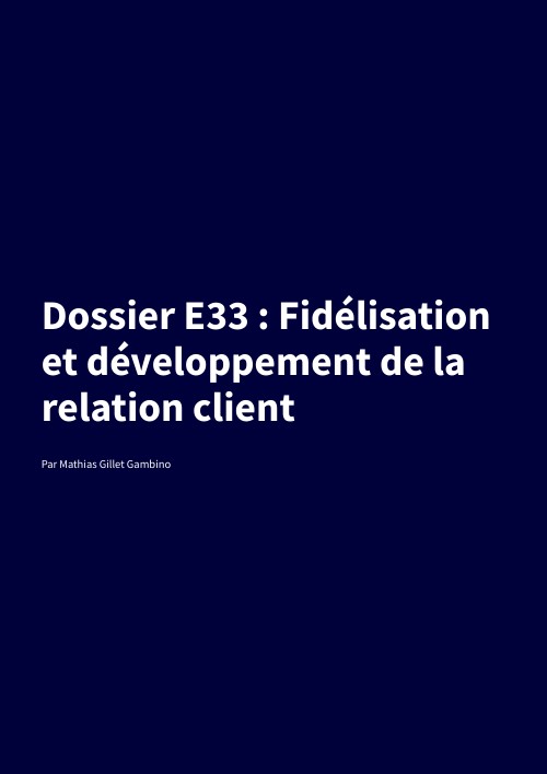 Dossier E33 : Documents annexes