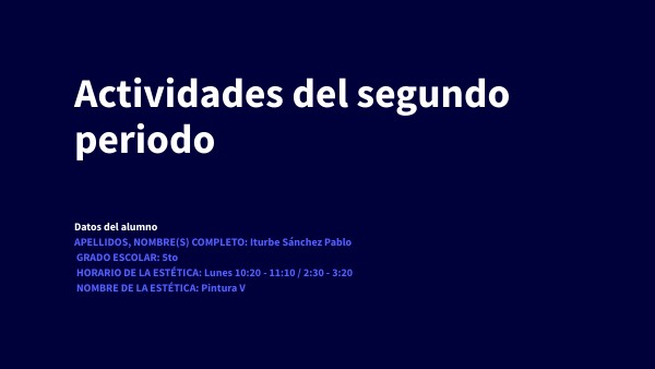Actividades del segundo periodo | Genially