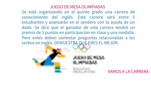 JUEGO DE MESA OLIMPIADAS-VERBS | Genially