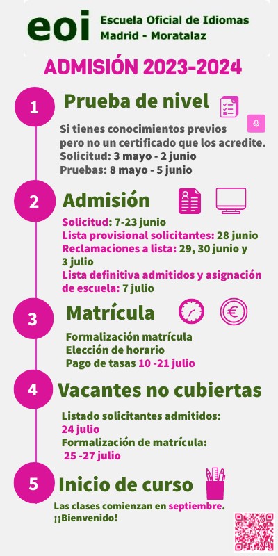 EOI MORATALAZ - Admisión 23-24 | Genially