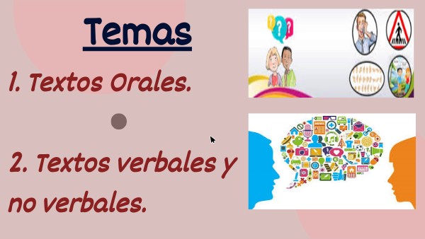Texto Oral, Texto Verbal y No Verbal