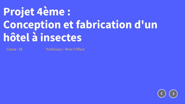 PRESENTATION PROJET 4E