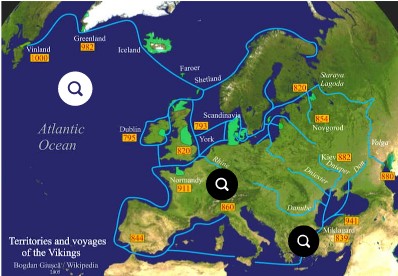 Interactive map of the Vikings trade in the world | Genially