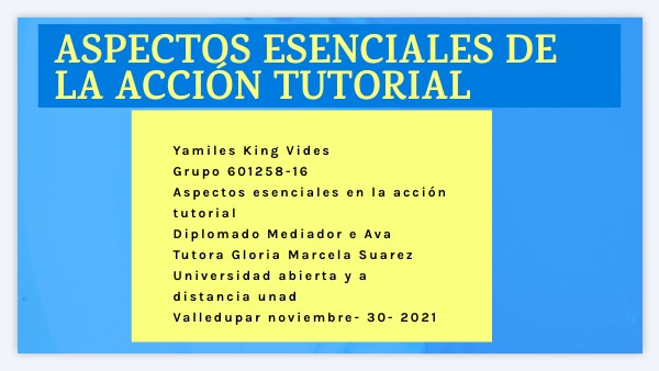ASPECTOS ESENCIALES DE LA ACCION TUTORIAL | Genially