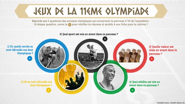 Fiche numérique : exposition les Jeux Olympiques