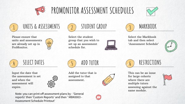 Setting up assessment schedule in Promonitor | Genially