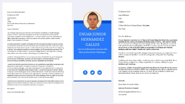 Currículum and Recommendation letter