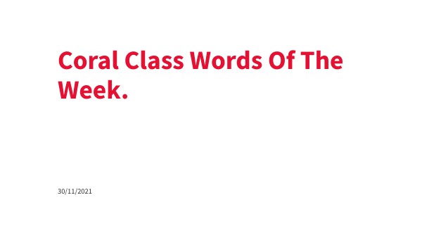 Words of the week 30/11/2021 | Genially