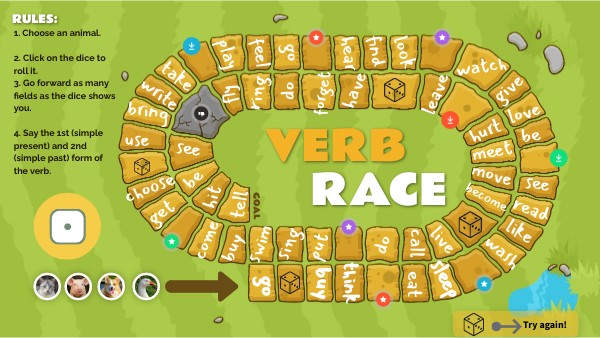 Verb race | Genially
