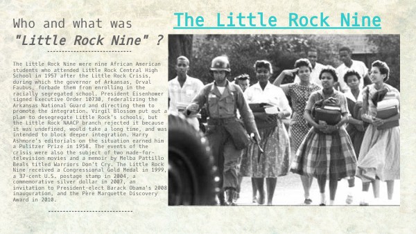 The Little rock Nine Project | Genially