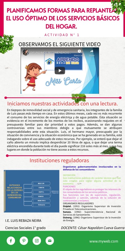 Uso óptimo de servicios básicos del hogar | Genially