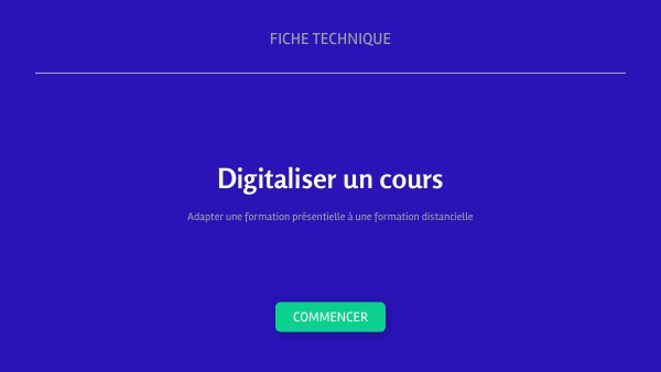 Guide pour digitaliser un cours