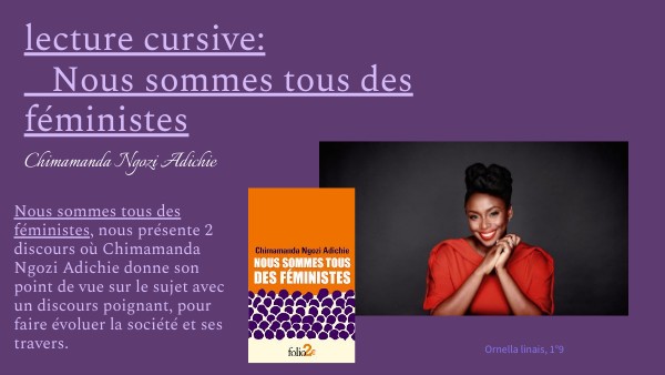 Lecture cursive Nous sommes tous des femmes | Genially