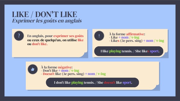 Like/don't like | Genially