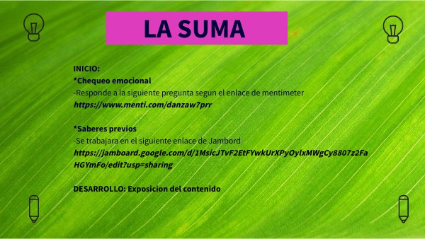 TEMA 1 "LA SUMA"