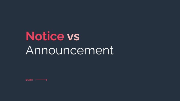 notice vs announcement