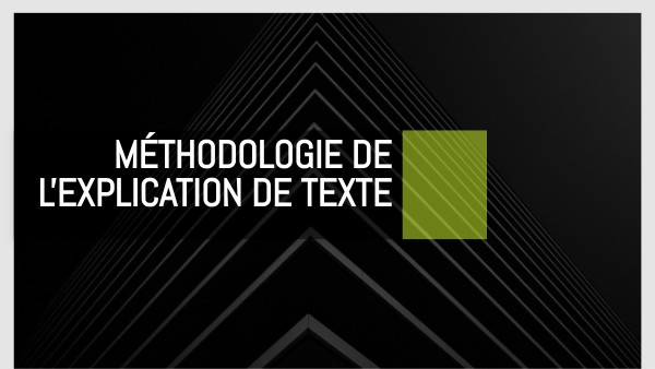 Méthodologie Synthétique De L Explication De Texte