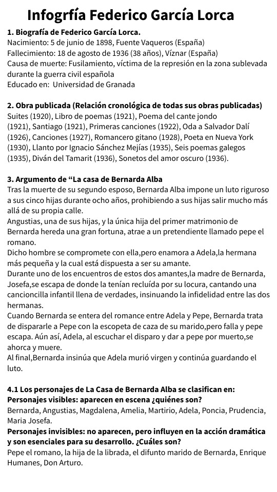 TRABAJO DE INVESTIGACIÓN SOBRE FEDERICO GARCÍA LORCA | Genially