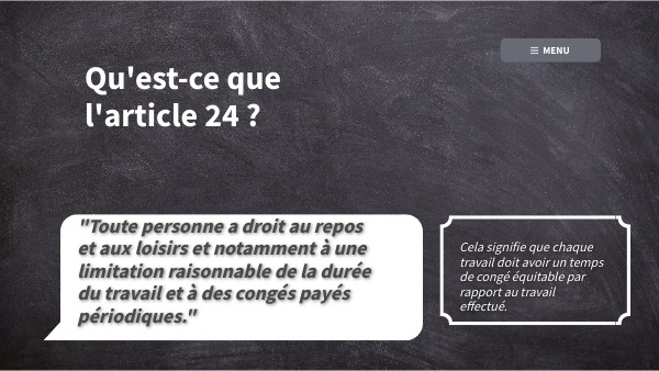 L'article 24 de la déclaration des droits de l'homme