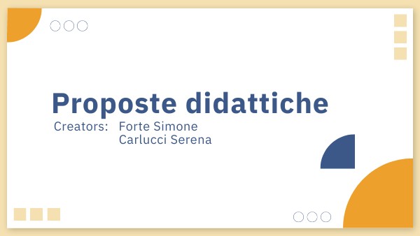 PROPOSTE DIDATTICHE