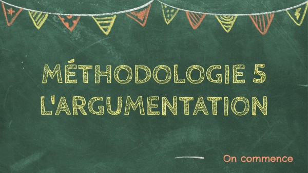 Métho 1 - le sujet de réflexion ou d'argumentation | Genially