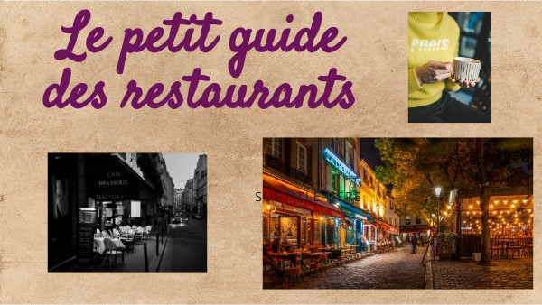 Le petit guide des restaurants | Genially