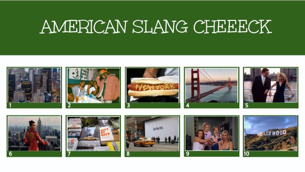 american slang game and grammar revision | Genially