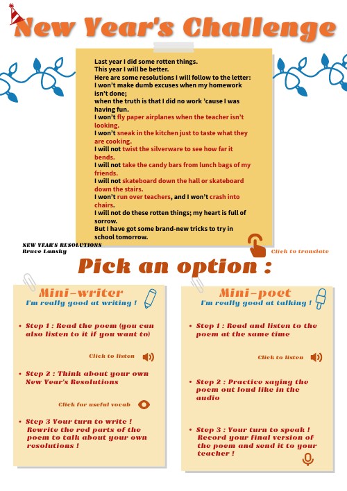 New Year's Challenge | Genially