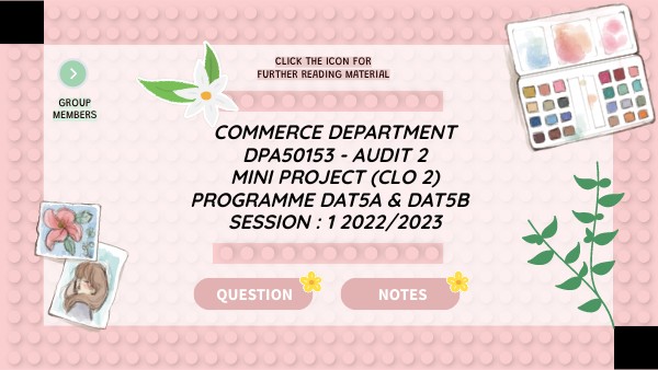 QUESTION 1 (MINI PROJECT AUDIT) | Genially