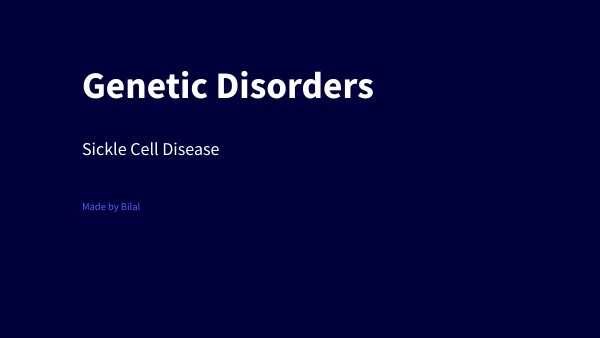 Sickle Cell Disease | Genially