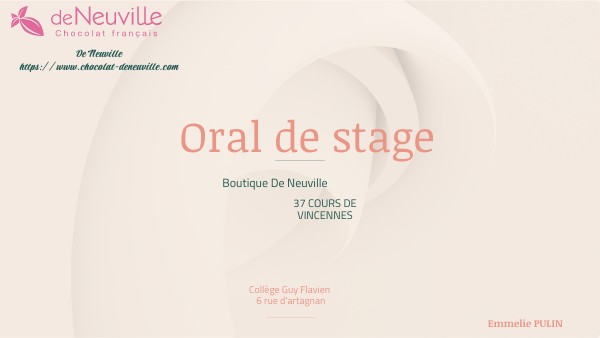 Orale de stage, Emmelie PULIN